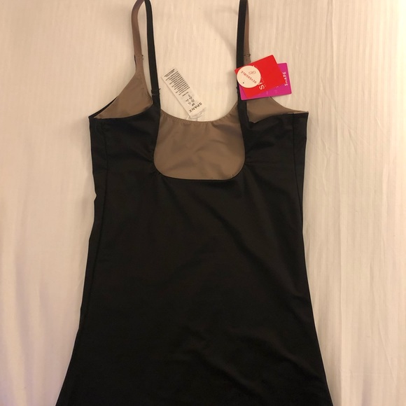 SPANX | Tops | Nwt Spanx Reversible Open Bust Cami Blacktaupe | Poshmark